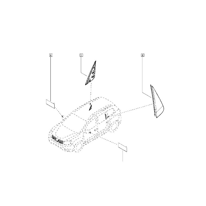 990462231R YENI DUSTER XJD SAĞ ARKA CAM KÖŞE BANDI KELEBEK CAM ÖNÜ