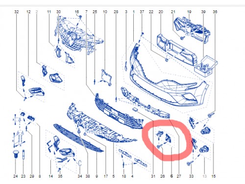 625263867R CLIO 5 V FAR AYAR SUPORTU TAMPON TESPIT - İnceler Otomotiv