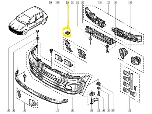 7703076267 RENAULT DACIA TAMPON SAC SEKMANI AGRAF TUTUCU MAIS
